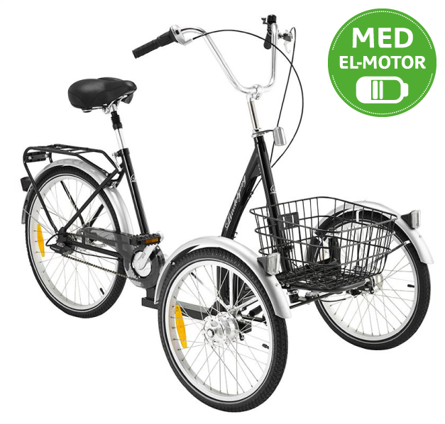 Senior elcykel Model F. God balance ved start/stop. 3 Hjul